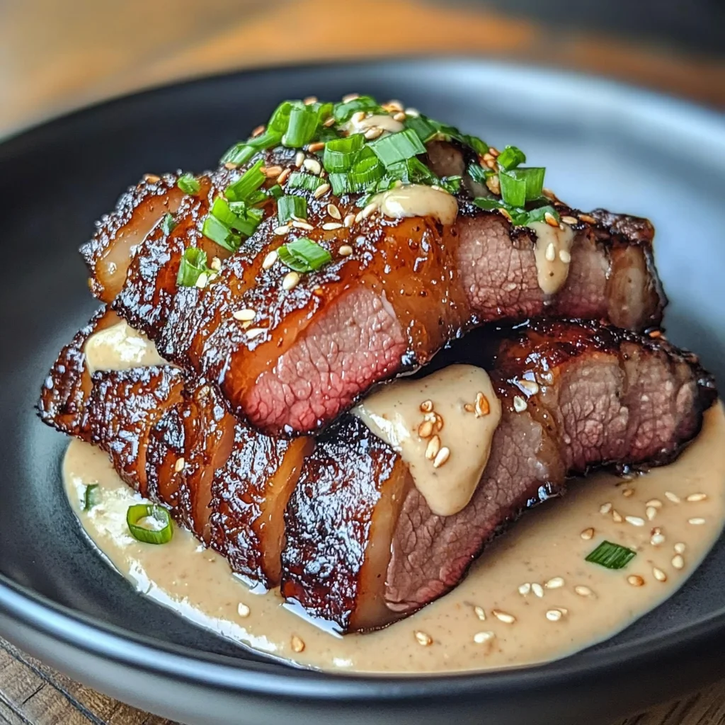 Crispy Char Siu Beef Belly With Creamy Sauce - kitchen warmth