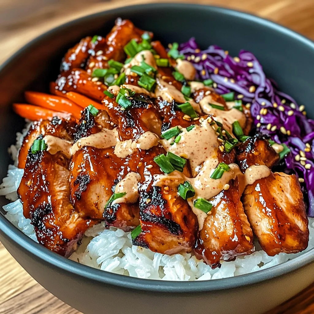 Korean Bbq Chicken Bowls With Gochujang Cream Sauce - kitchen warmth