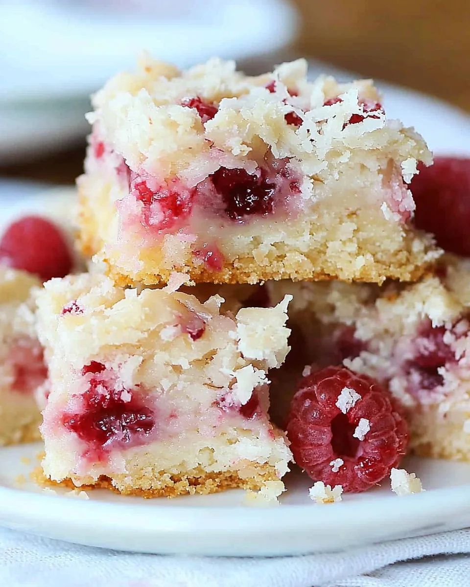 Raspberry Coconut Bars Recipe - kitchen warmth
