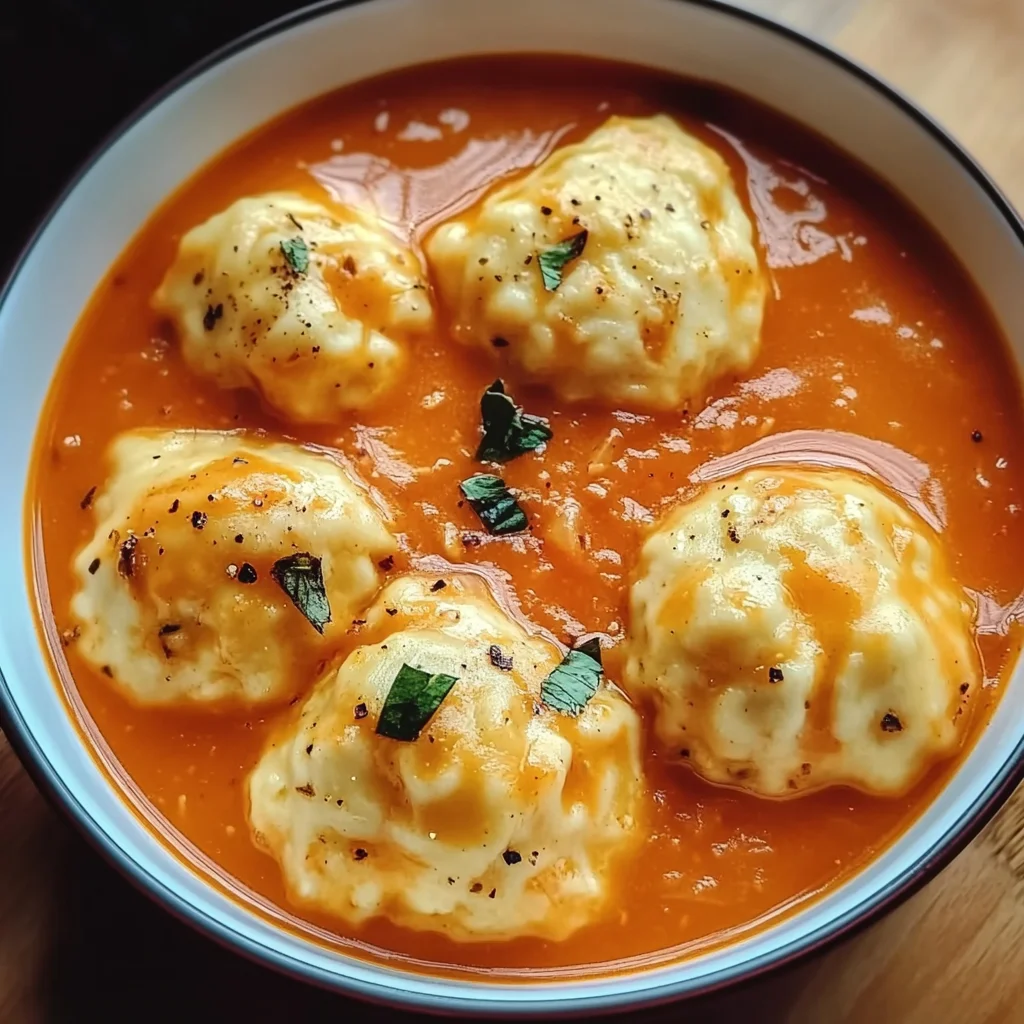 Tomato Dumpling Soup - kitchen warmth